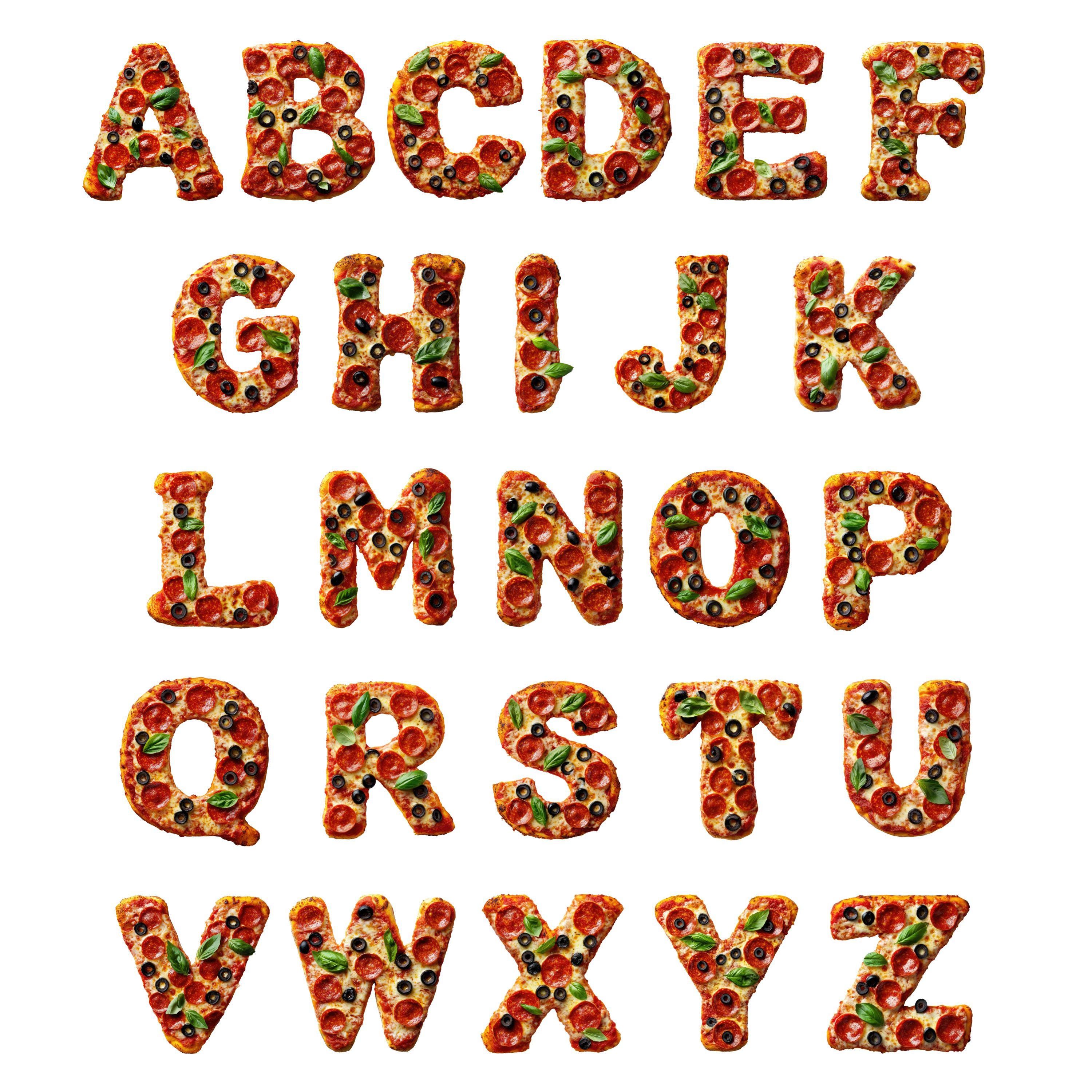 Pizza Letters PNG, Pizza Alphabet, 3D Pizza Alphabet, Pizza Clipart ...