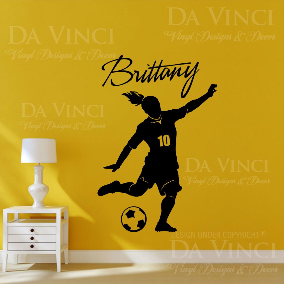 Soccer Player Decal Custom Girl Name Wall Room Personalized | Etsy