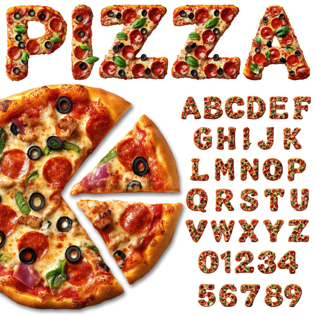 Pizza Letters PNG, Pizza Alphabet, 3D Pizza Alphabet, Pizza Clipart ...