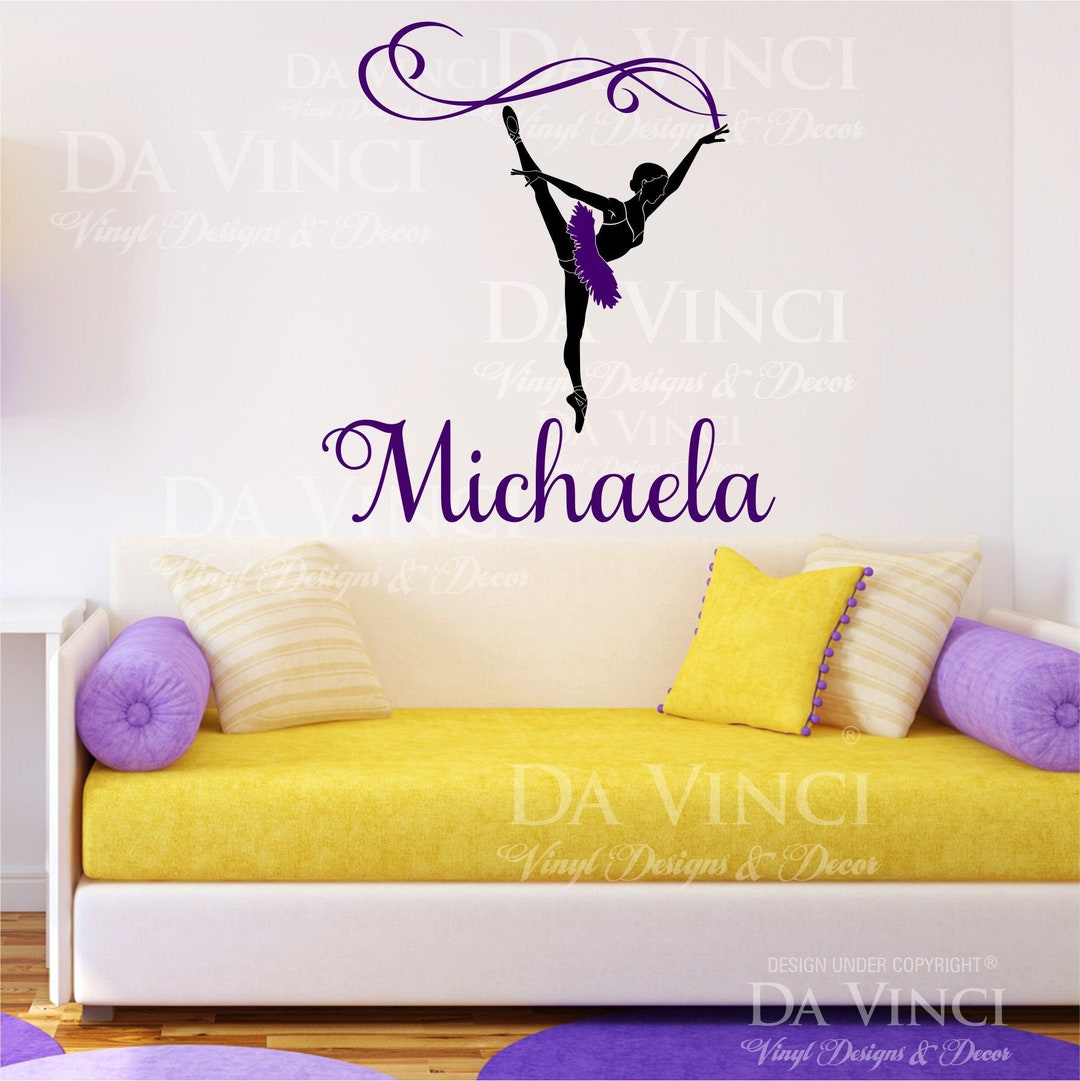 Ballet Ballerina Personalized Custom Name Dance Dancing Vinyl Decal ...