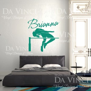 High Jump Track Field Decal Custom Girl Name Wall Personalized Vinyl ...