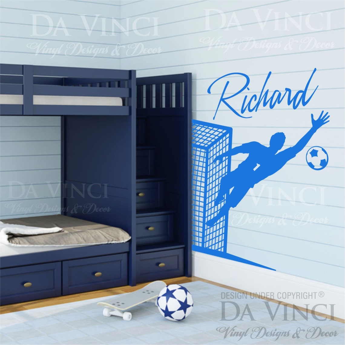 Soccer Player Goalkeeper Decal Custom Name Wall Personalized - Etsy
