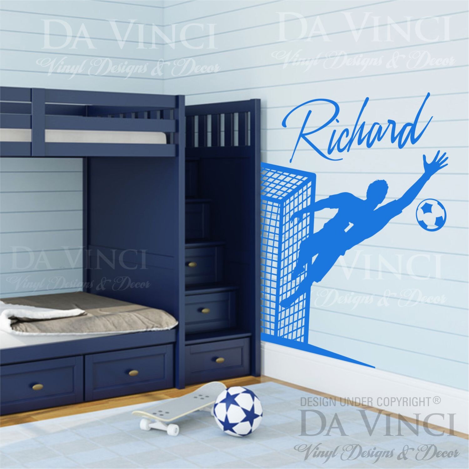 Soccer Player Goalkeeper Decal Custom Name Wall Personalized | Etsy