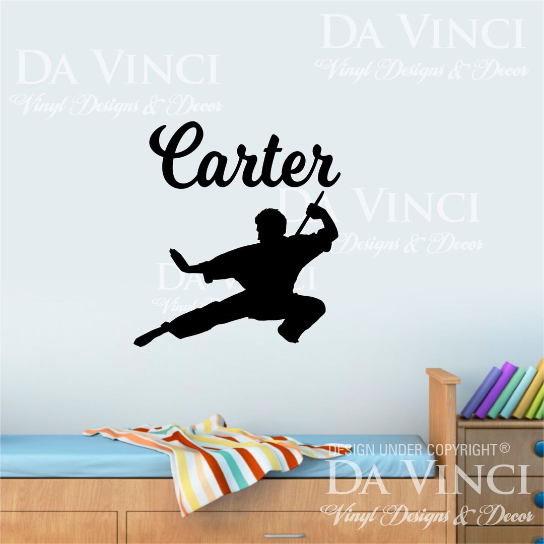 Kung Fu Martial Arts Decal Custom Name Wall Personalized Vinyl Sticker ...