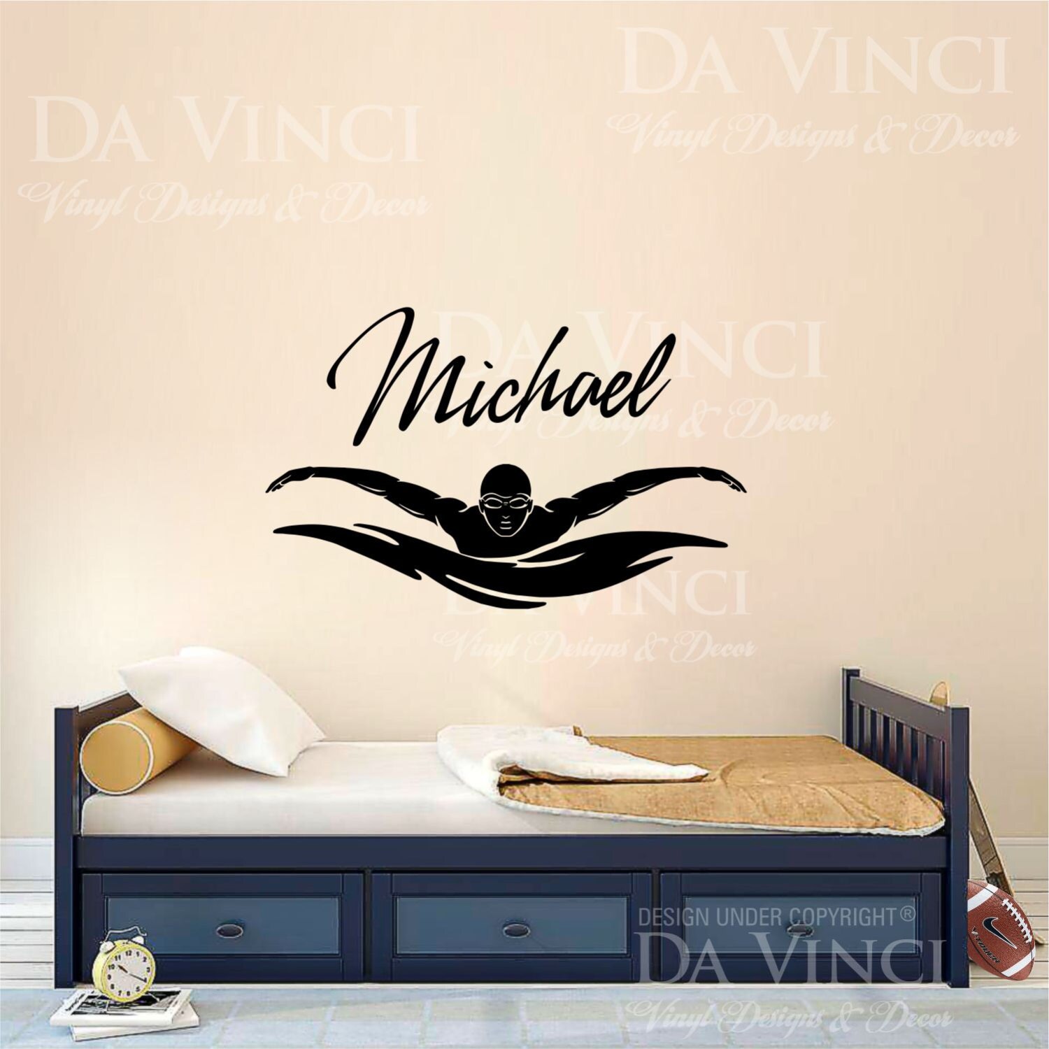 Swim Swimmer Swimming Decal Custom Name Wall Personalized | Etsy