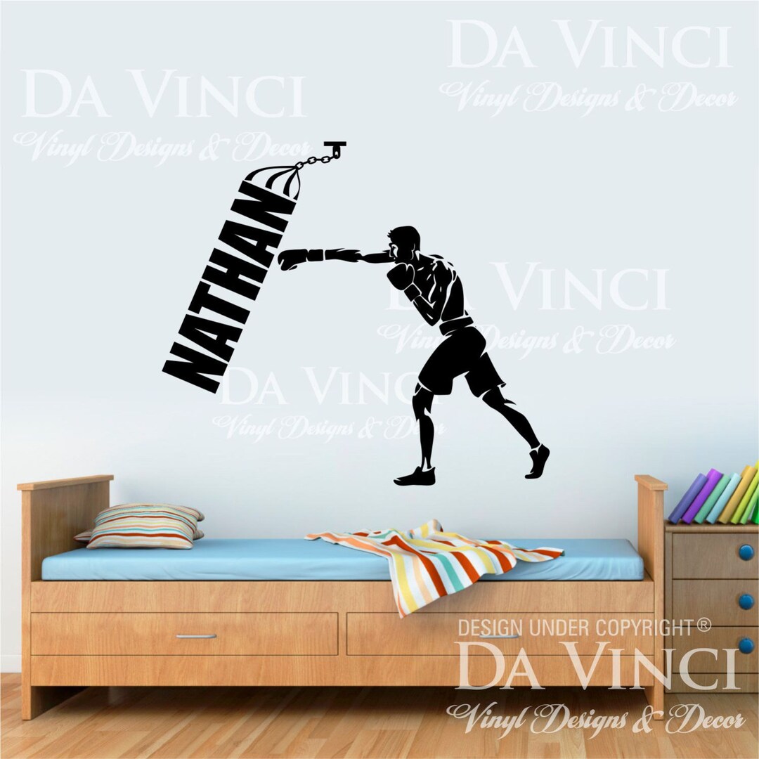 Boxing Boxer Custom Name Wall Personalized Vinyl Sticker Decor - Etsy