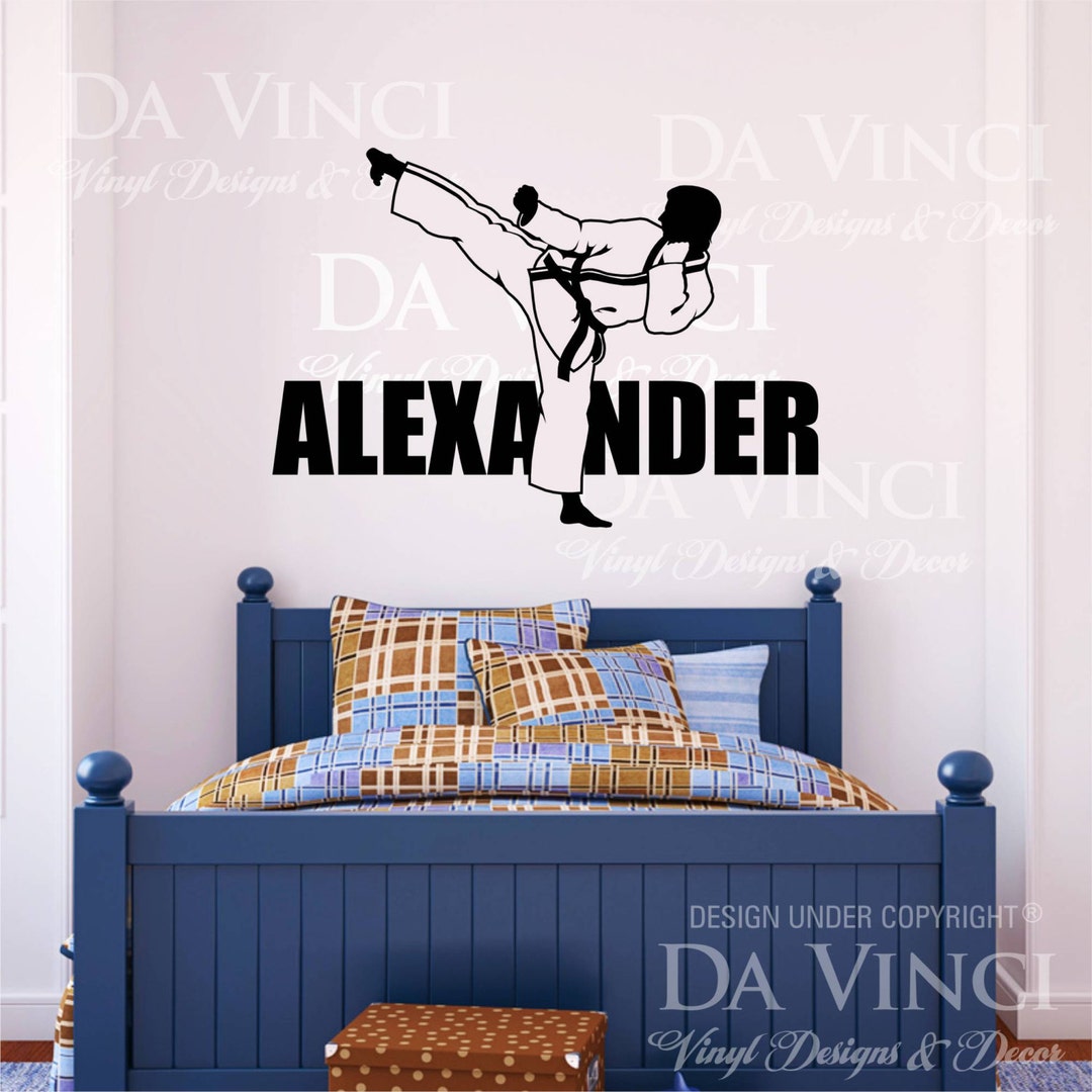 Karate Martial Arts Wall Room Personalized Custom Name Vinyl Wall Decal ...
