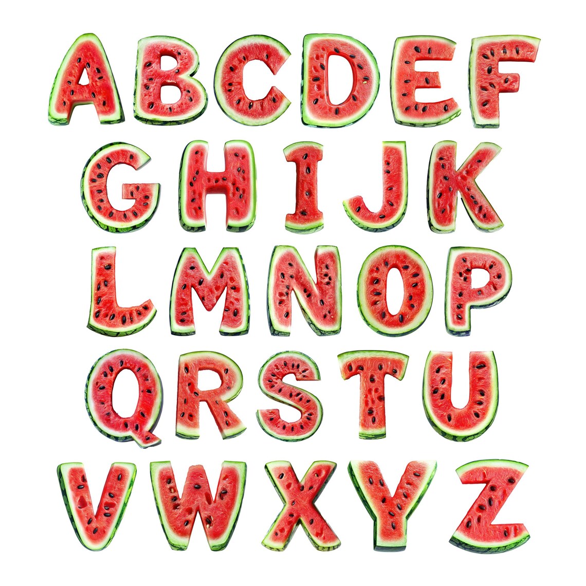 Watermelon Letters PNG, Watermelon Letters, Summer Letters, 3D ...