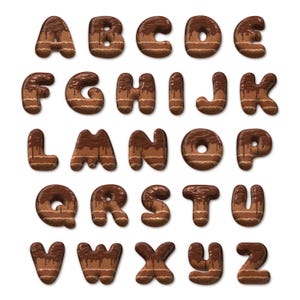 Chocolate Cookie Alphabet PNG, 3D Chocolate Cookie, Cookie Clipart ...