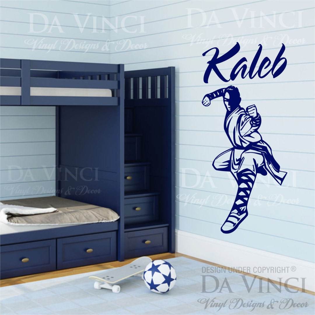 Kung Fu Martial Arts Decal Custom Name Wall Personalized Vinyl Sticker ...
