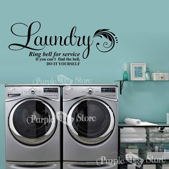 Laundry Ring Bell for Service Do It Yourself Vinyl Art Wall | Etsy