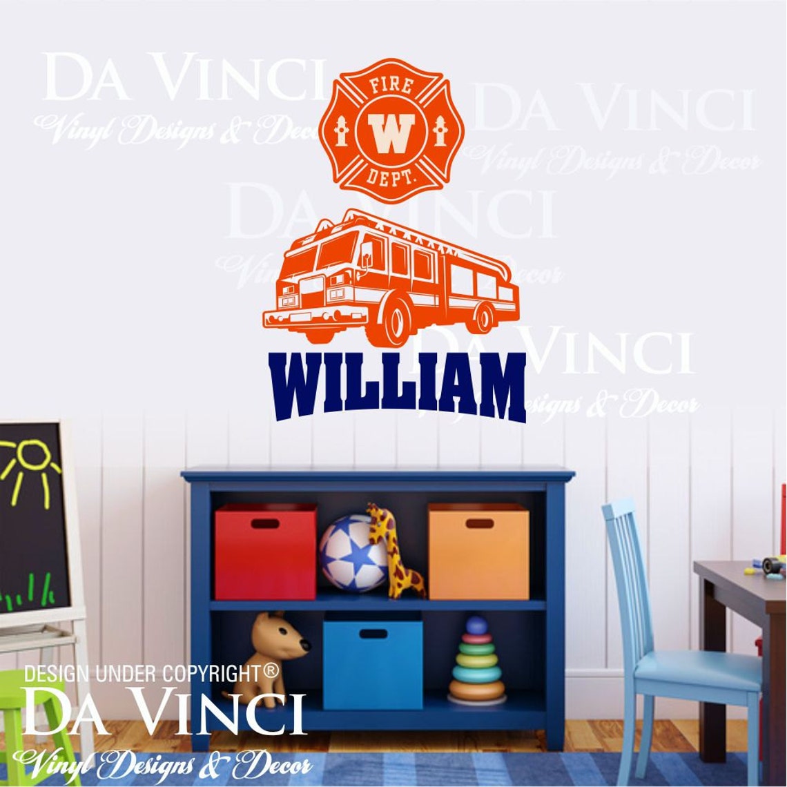 Firefighter Firetruck Engine Emblem Personalized Custom Name - Etsy