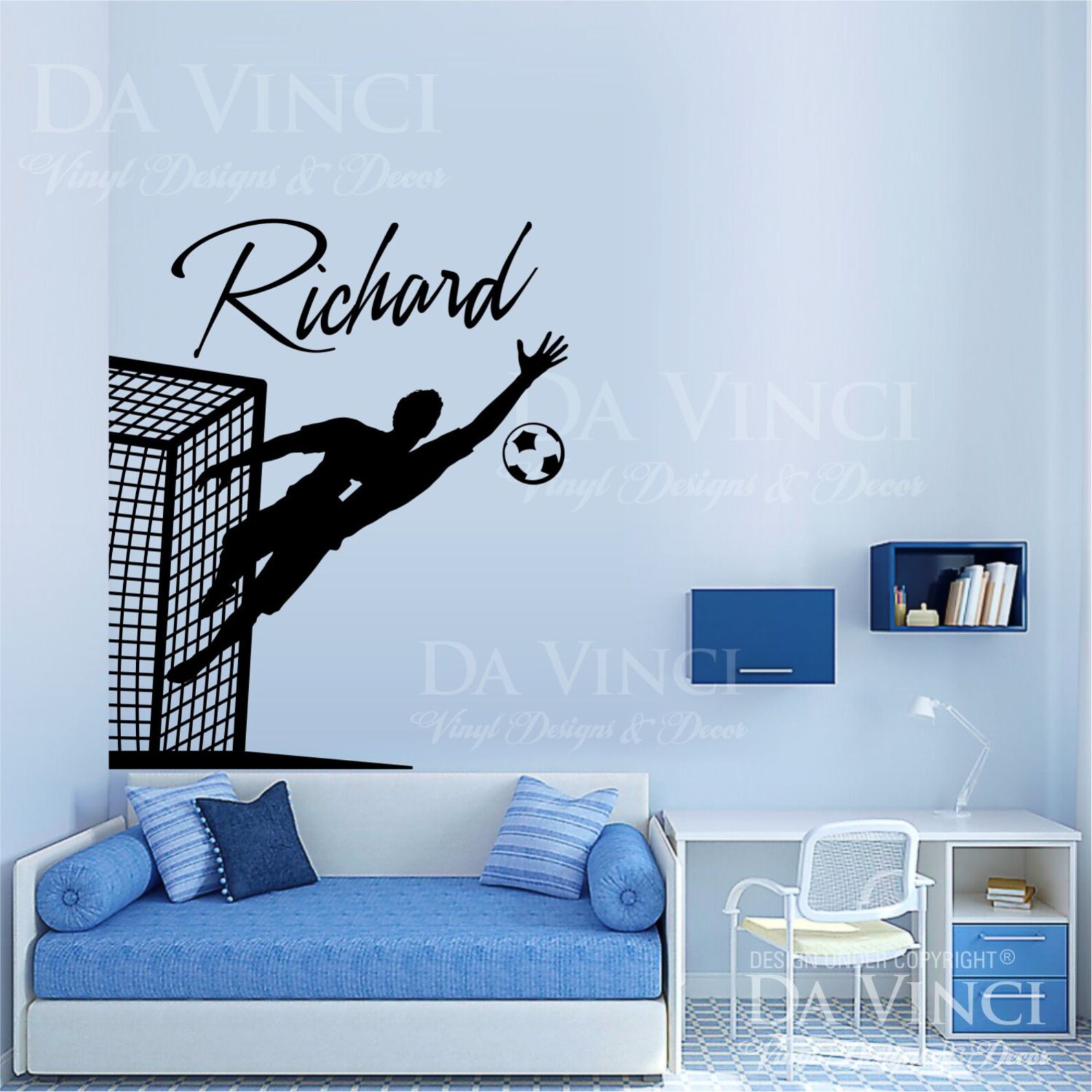 Soccer Player Goalkeeper Decal Custom Name Wall Personalized - Etsy