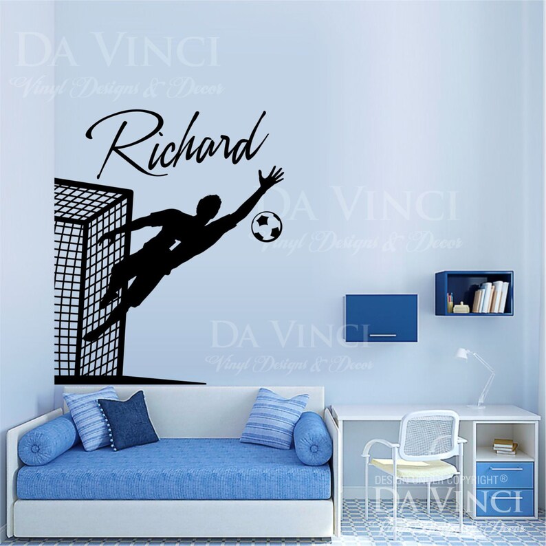 Soccer Player Goalkeeper Decal Custom Name Wall Personalized - Etsy