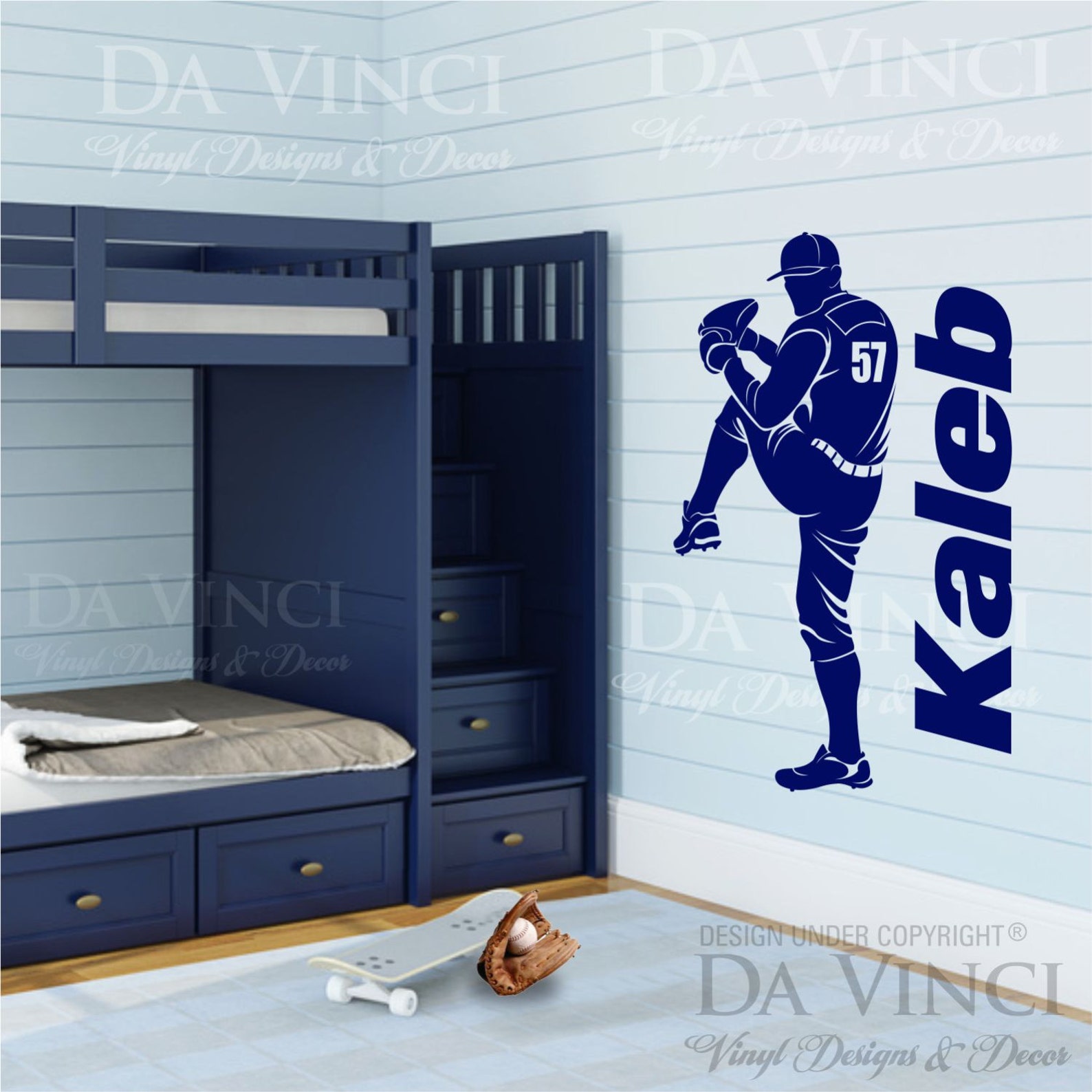 Baseball Pitcher Player Decal Custom Name Wall Personalized - Etsy