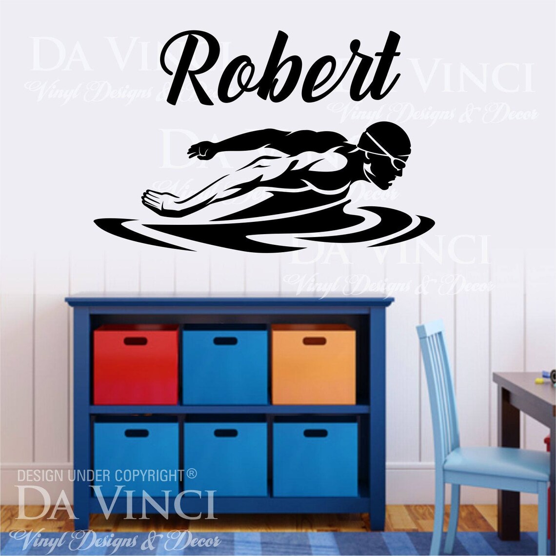 Swim Swimmer Swimming Decal Custom Name Wall Personalized | Etsy
