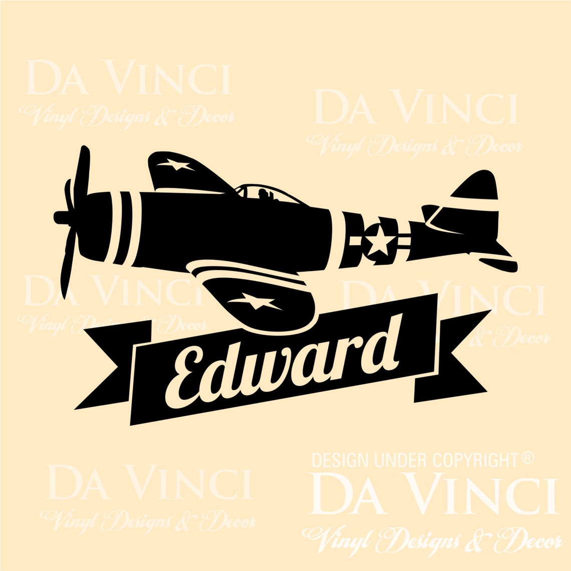 Airplane Aircraft Planes Warbird Wall Room Custom Name Vinyl Wall Decal ...