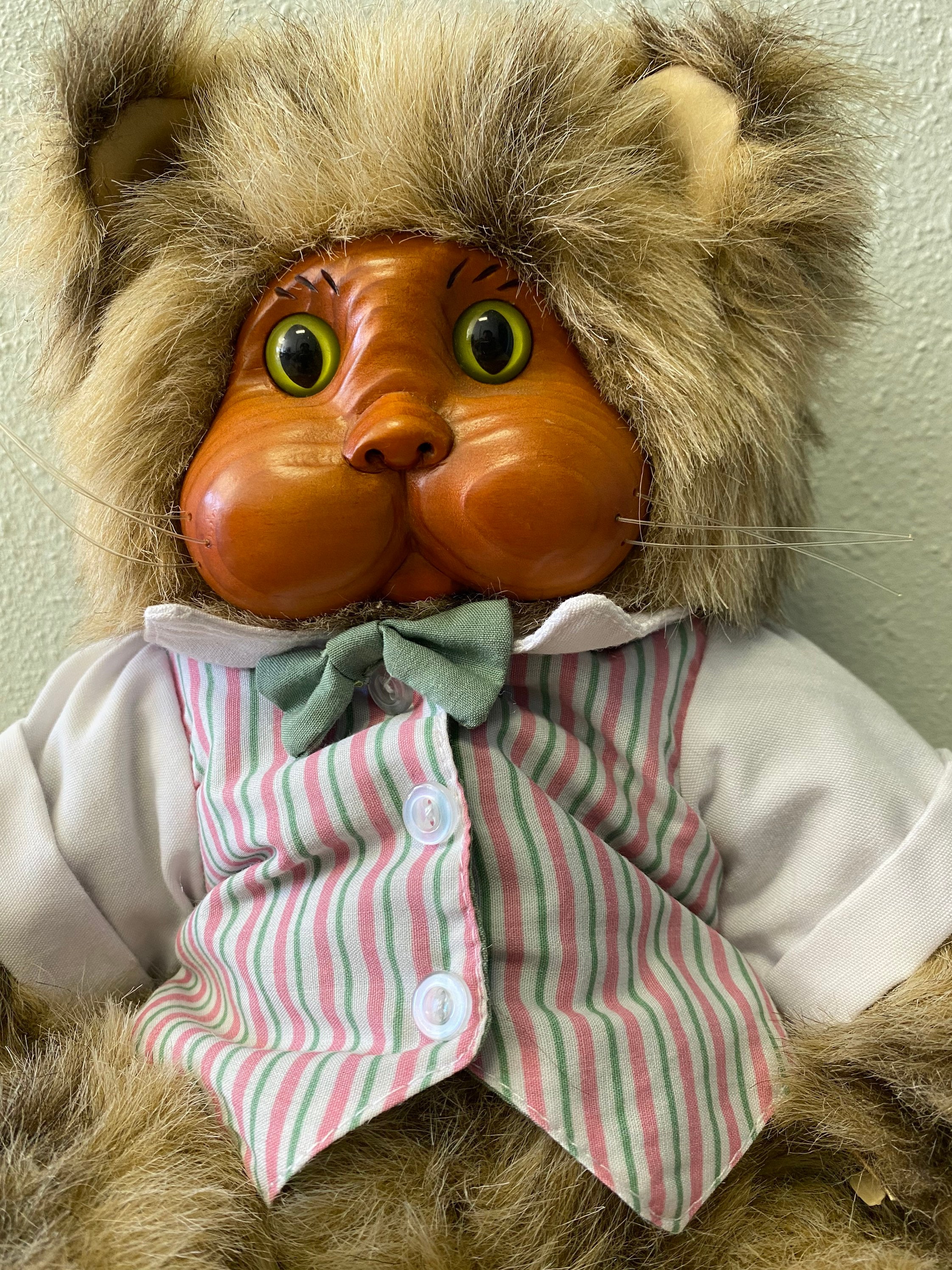 Sidney the Cat Wooden Faced, Robert Raikes Wooden Faced Teddy Bears ...