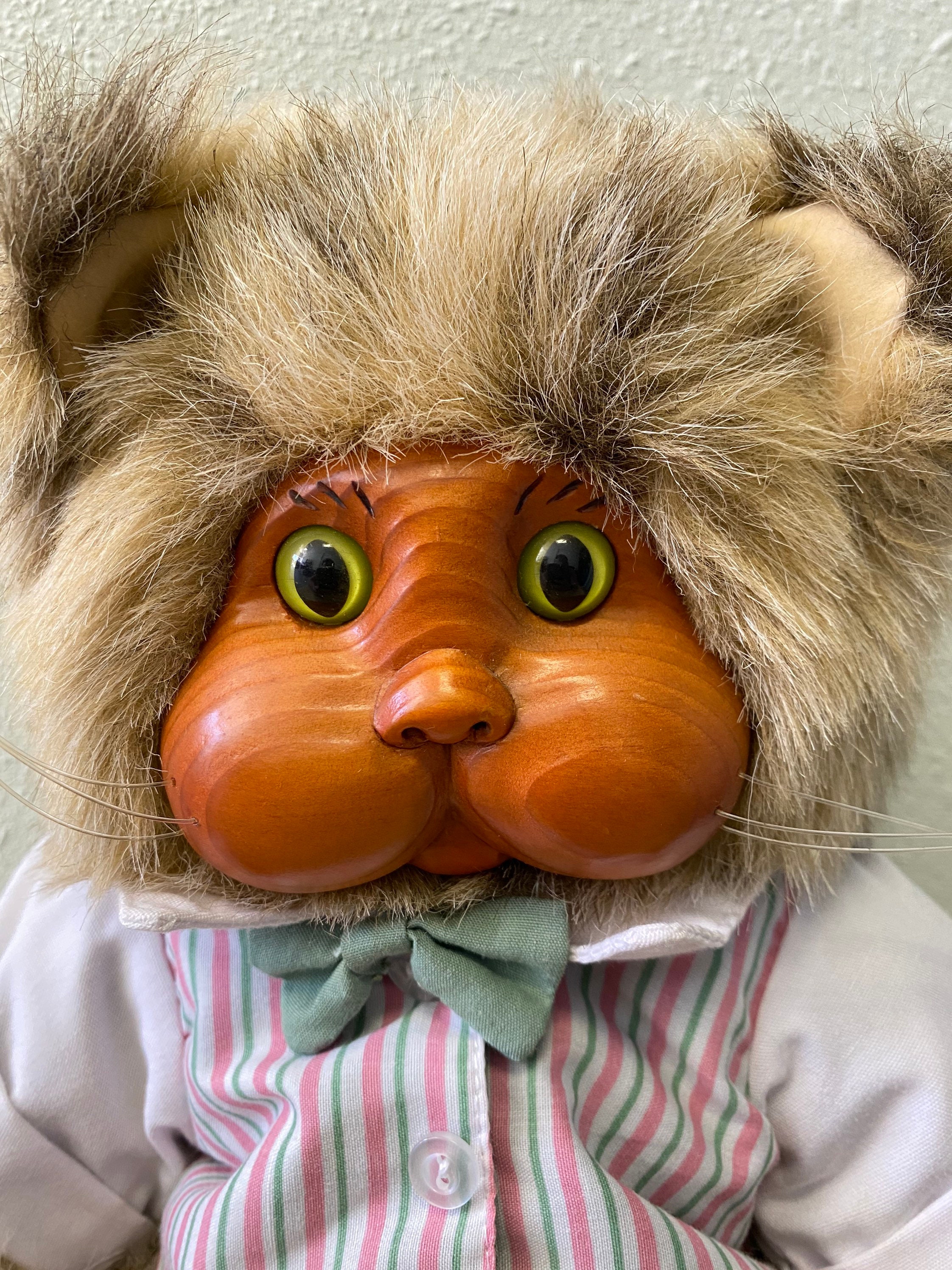 Sidney the Cat Wooden Faced, Robert Raikes Wooden Faced Teddy Bears ...