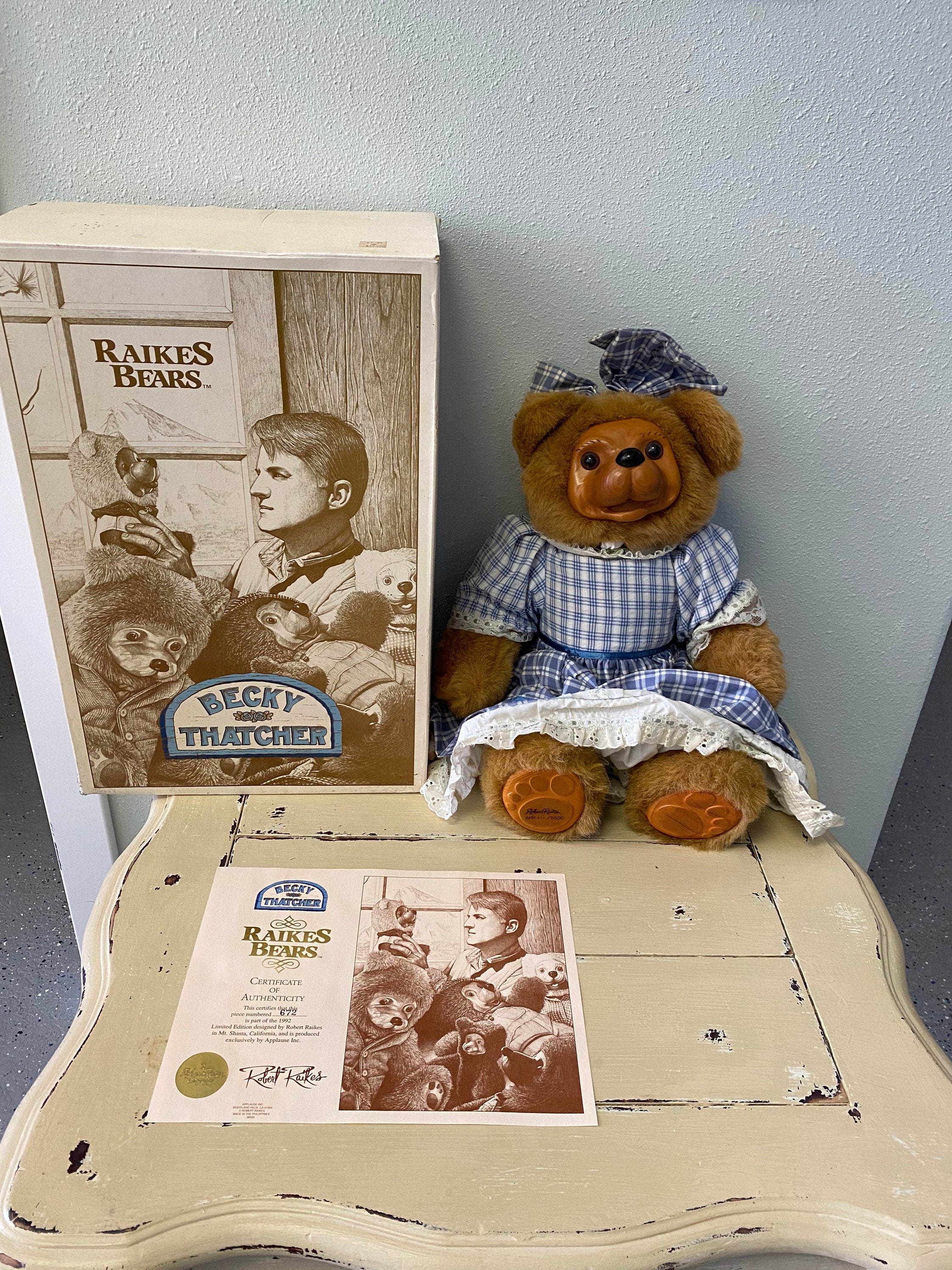 Tom Sawyer Becky Thatcher, Robert Raikes, Wooden Faced Teddy Bears