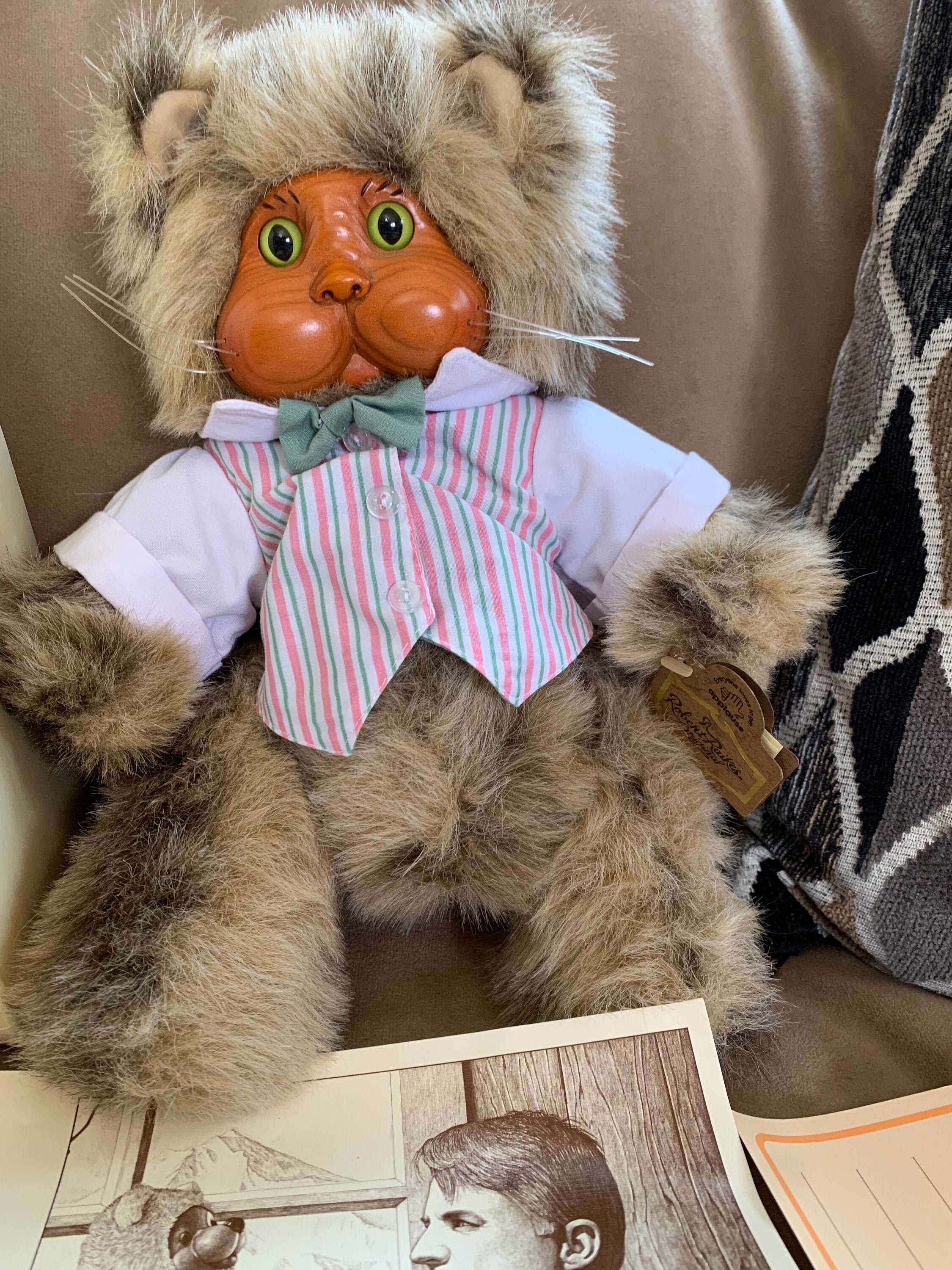 Sidney the Cat Wooden Faced, Robert Raikes Wooden Faced Teddy Bears ...