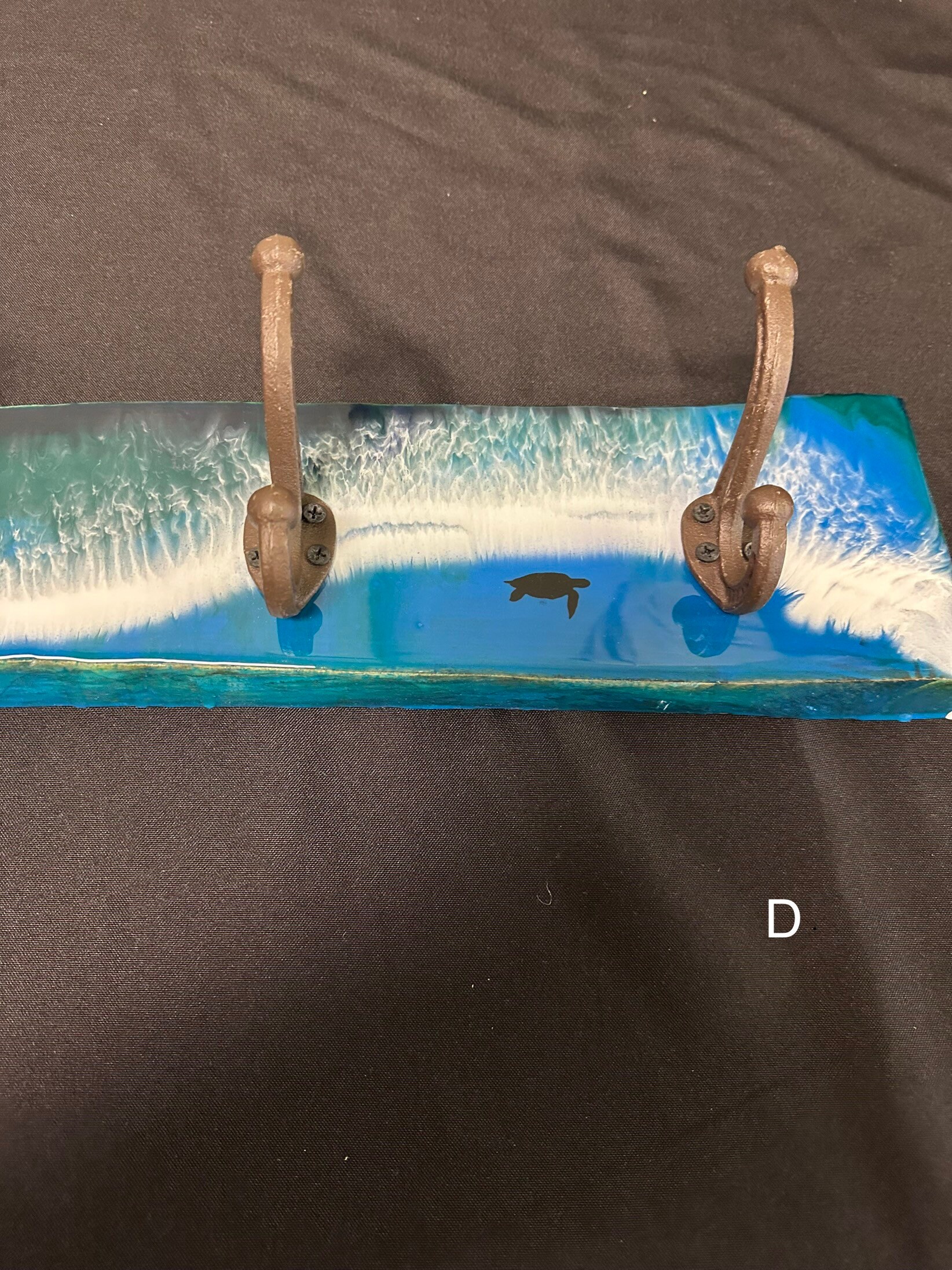 3-D Ocean Wave Coat Rack, Sea Turtle Hanger, Wall Mounted Coat Rack, Nautical Wall Decor, Sea ...