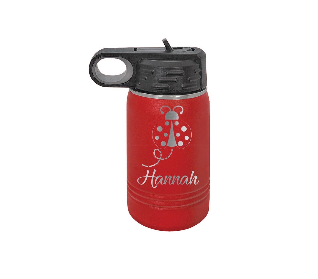 Ladybug Kids Water Bottle: Personalized Engraved 12 Oz Tumbler - Etsy