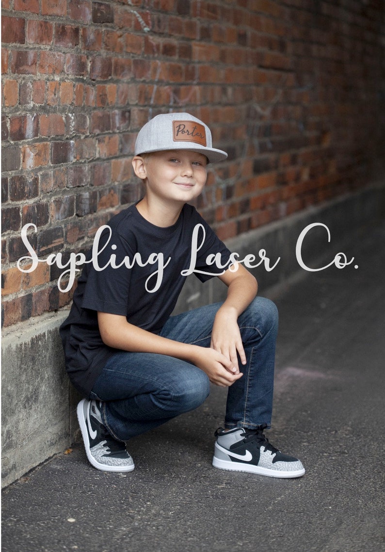 Custom Kids Fishing Hat: Leather Patch Toddler Trucker Hat - Etsy