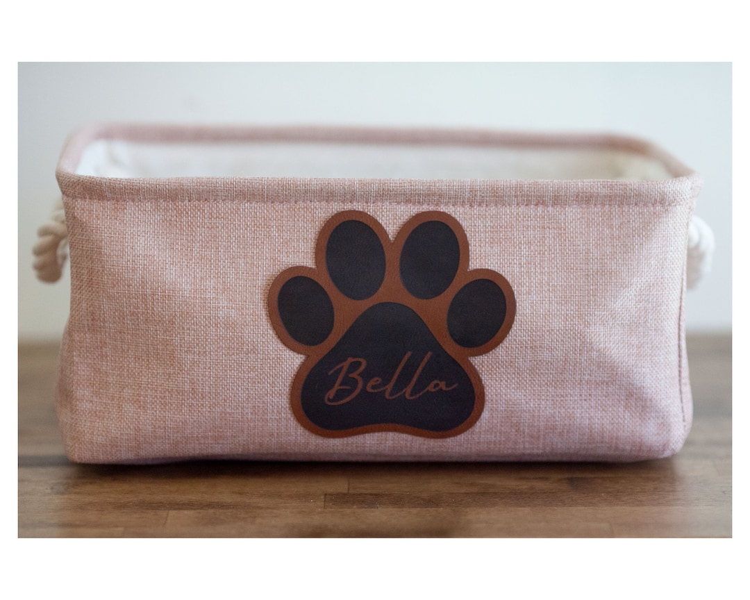 Custom Dog Storage Basket Personalized Dog Toy Basket Dog Toy Box Pet ...