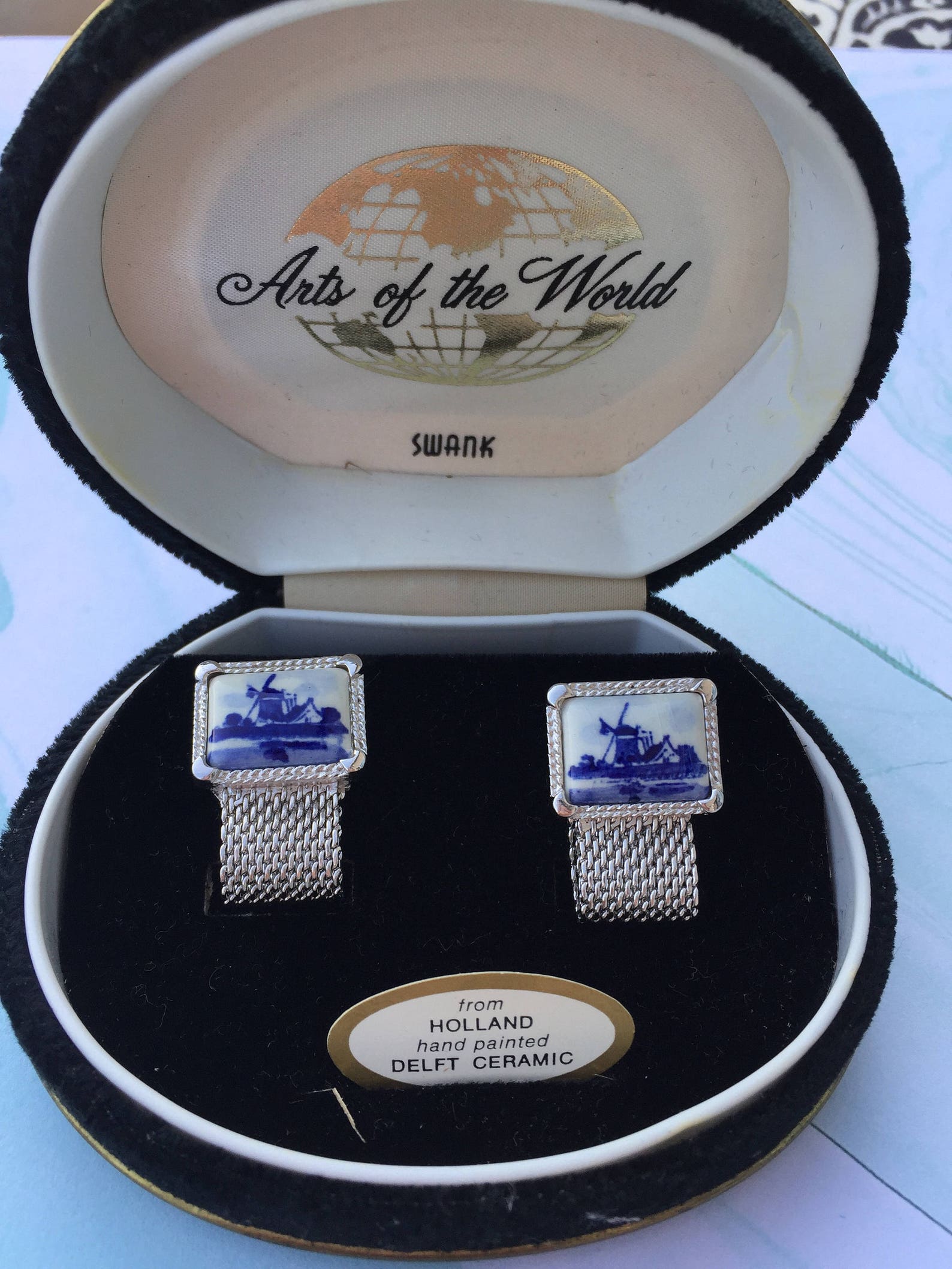 Delft Cuff Links Ceramic Holland Art of the World Cuff Links - Swank ...