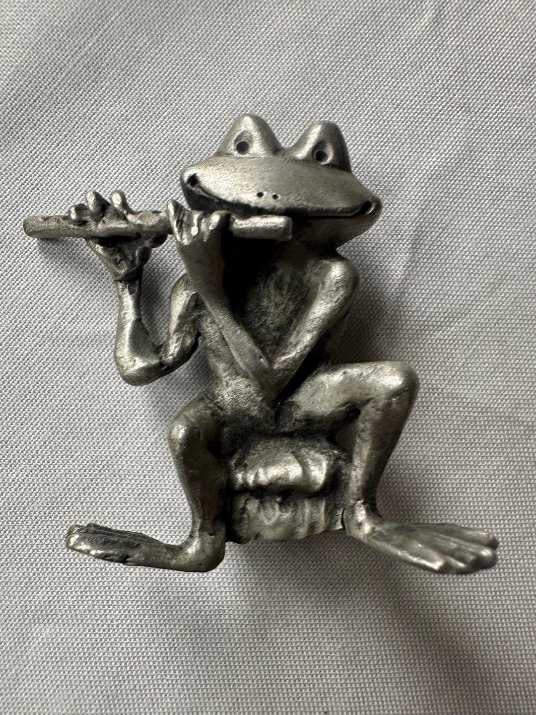 Pewter Frog Brooch - Vintage Froggy Brooch - Silver Toned Metal Frog ...