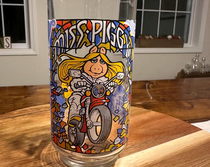 Vintage Mcdonald’s Muppets Glass Miss Piggy Motorcycle the Great Muppet ...