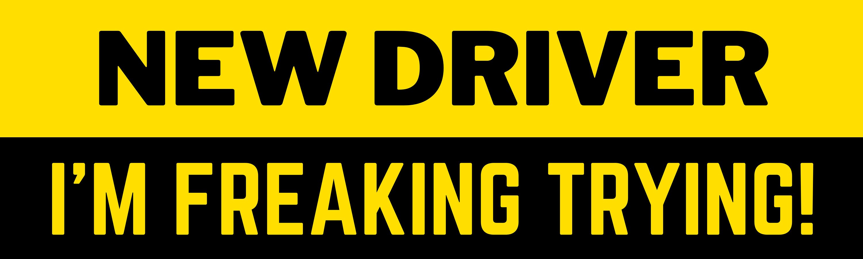 New Driver Car Magnet Funny I'm Freaking Trying - Etsy