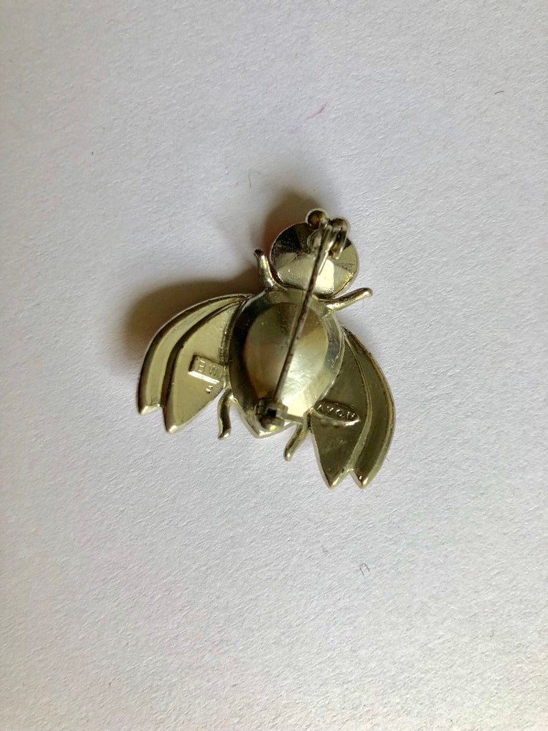 Vintage Avon BW Bug with Red and Pink Rhinestones and Yellow | Etsy