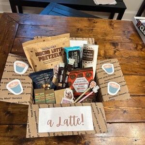 College Care Package - Miss You A Latte! - Coffee Snack Pack - Box of ...