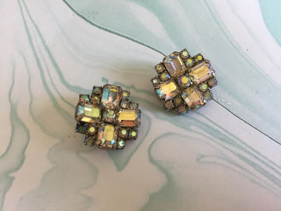 Crystal Colored Rhinestone Aurora Borealis Finish - V… - Gem