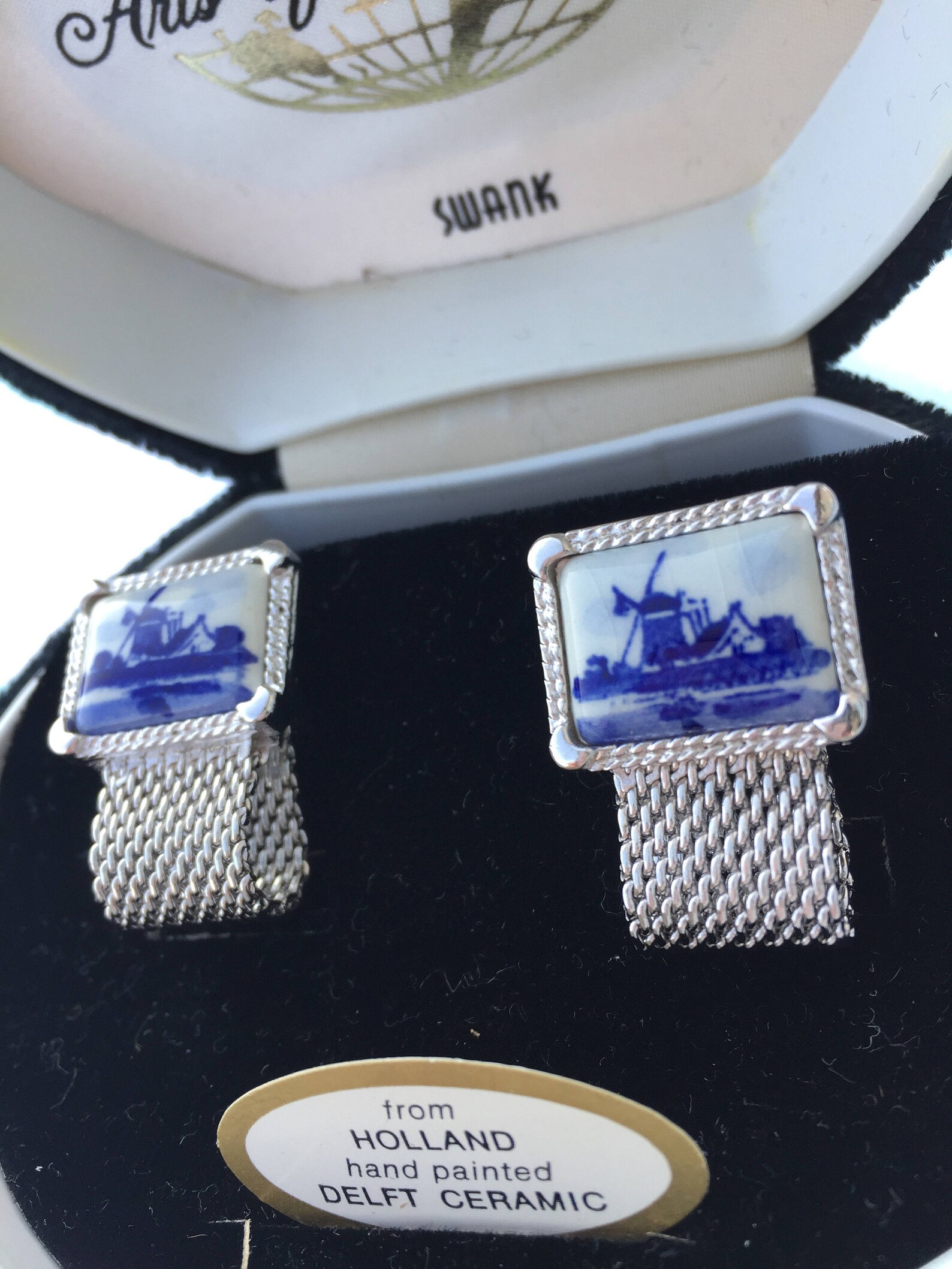 Delft Cuff Links Ceramic Holland Art of the World Cuff Links - Swank ...