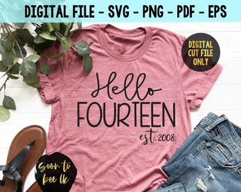 14th Birthday Svg | Etsy