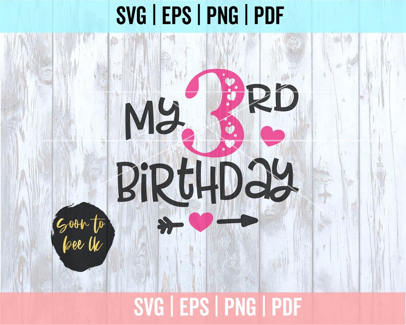 3rd Birthday Svg File Cut File My 3rd Birthday Svg for - Etsy