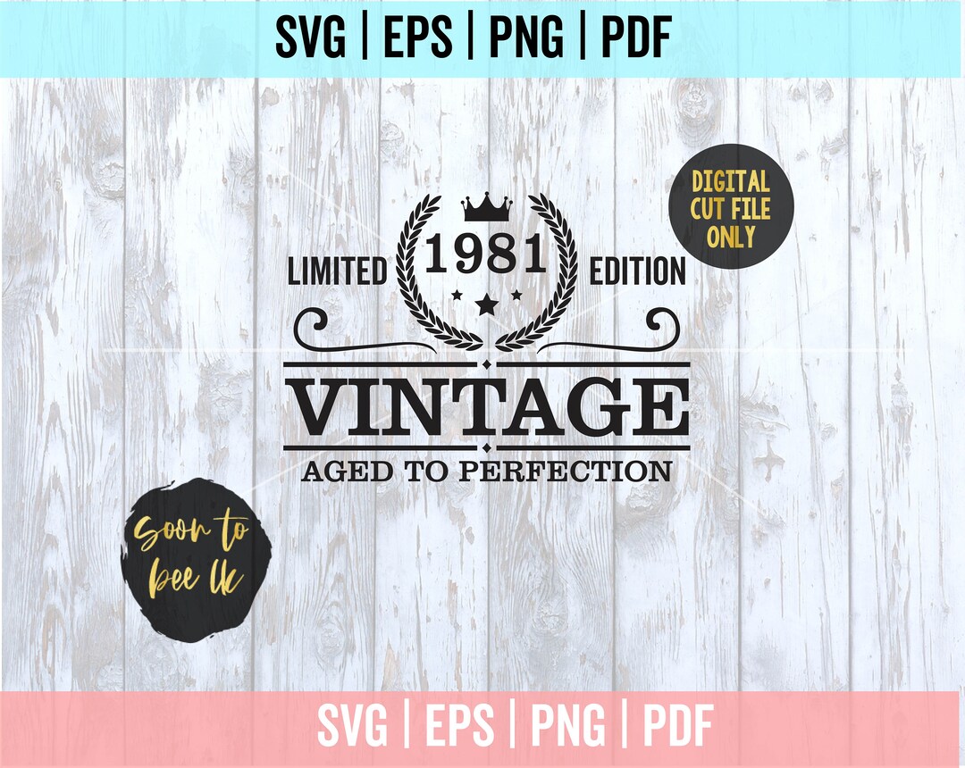 Vintage 1981 SVG, Limited Edition SVG, 43rd Birthday SVG, 43rd Birthday ...