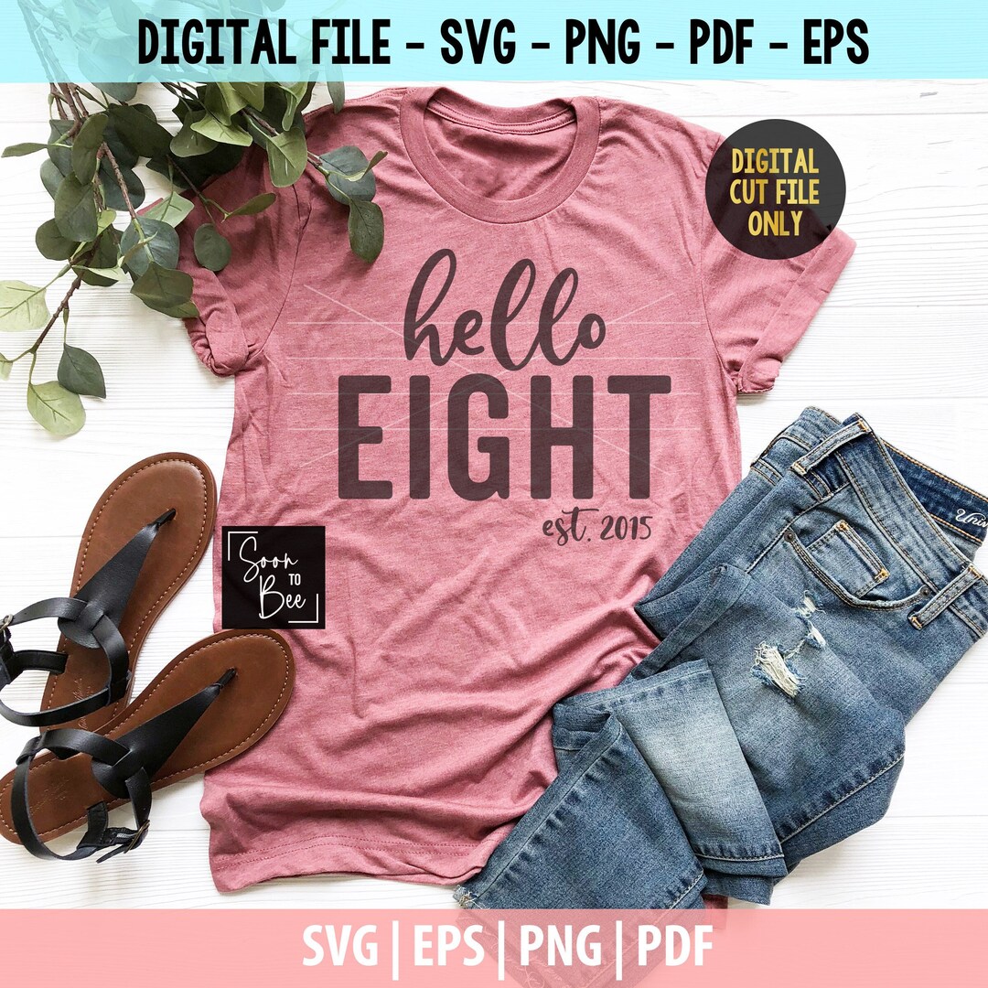 8th Birthday Svg, 8th Birthday PNG SVG, Hello8 Svg, Svg Files for ...
