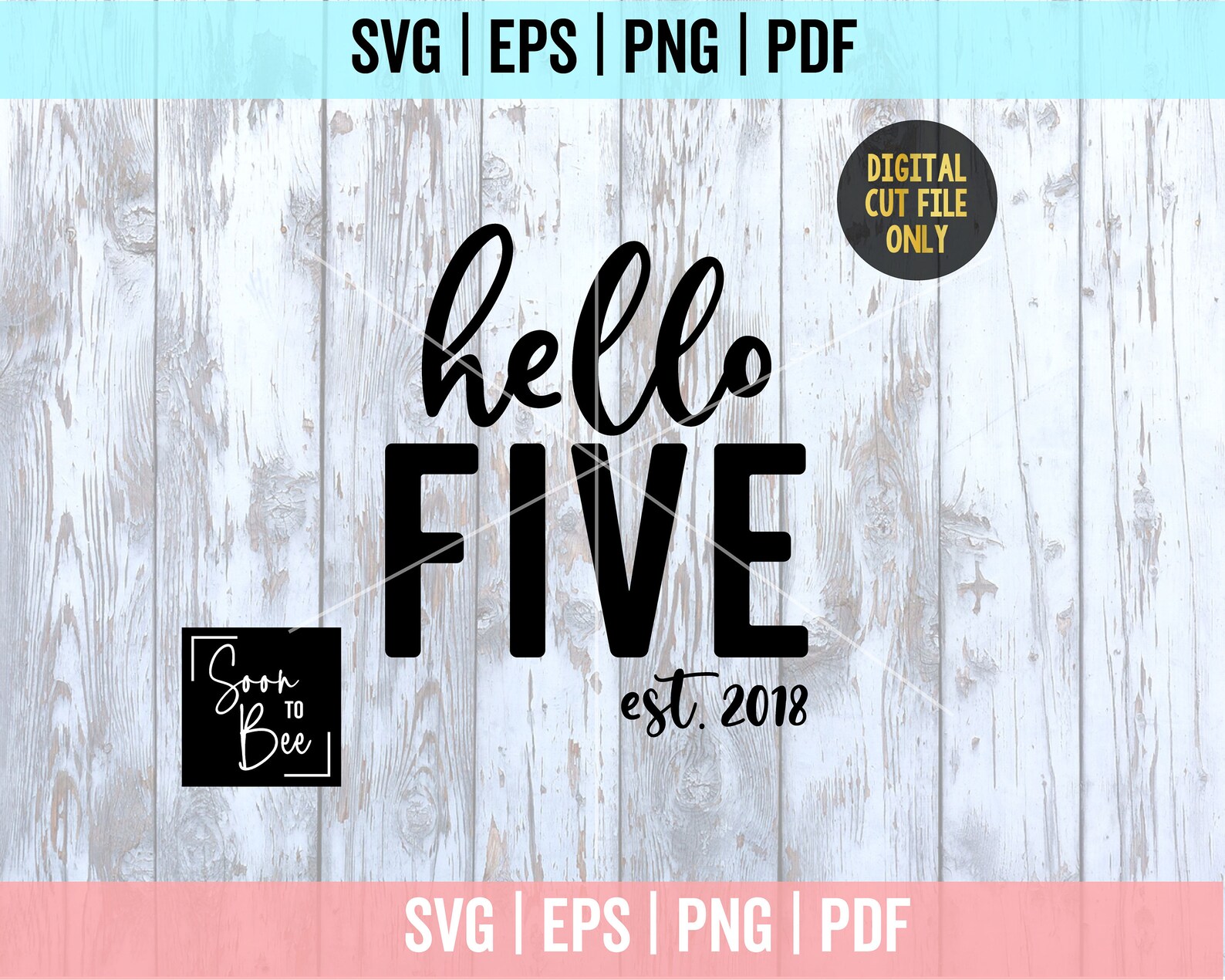 5 Year Old Svg. 5th BIRTHDAY Svg Hello Five Svg Fifth Bday - Etsy