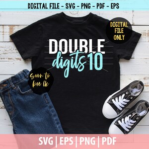 10th Birthday Svg Double Digits SVG Birthday Cut File Svg - Etsy