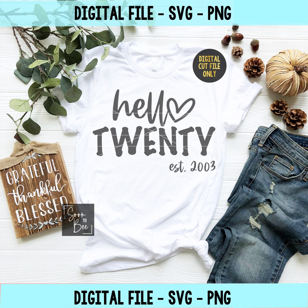 20th SVG, 20th Birthday Download, 20th Birthday Svg | Hello 20 | 20 ...