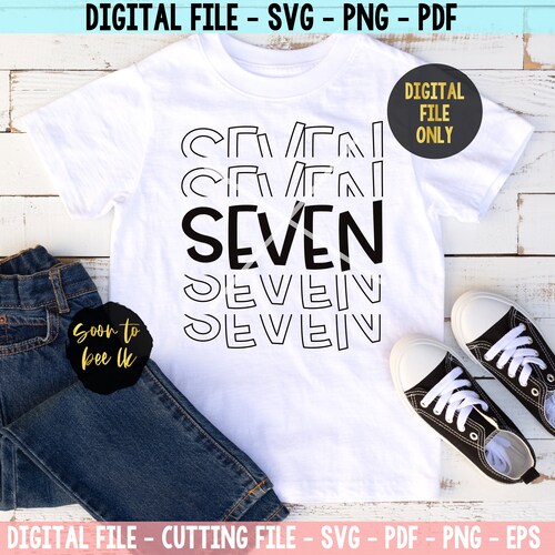 7 Years Old Birthday Svg 7th Birthday Boy Girl Kids Seven - Etsy