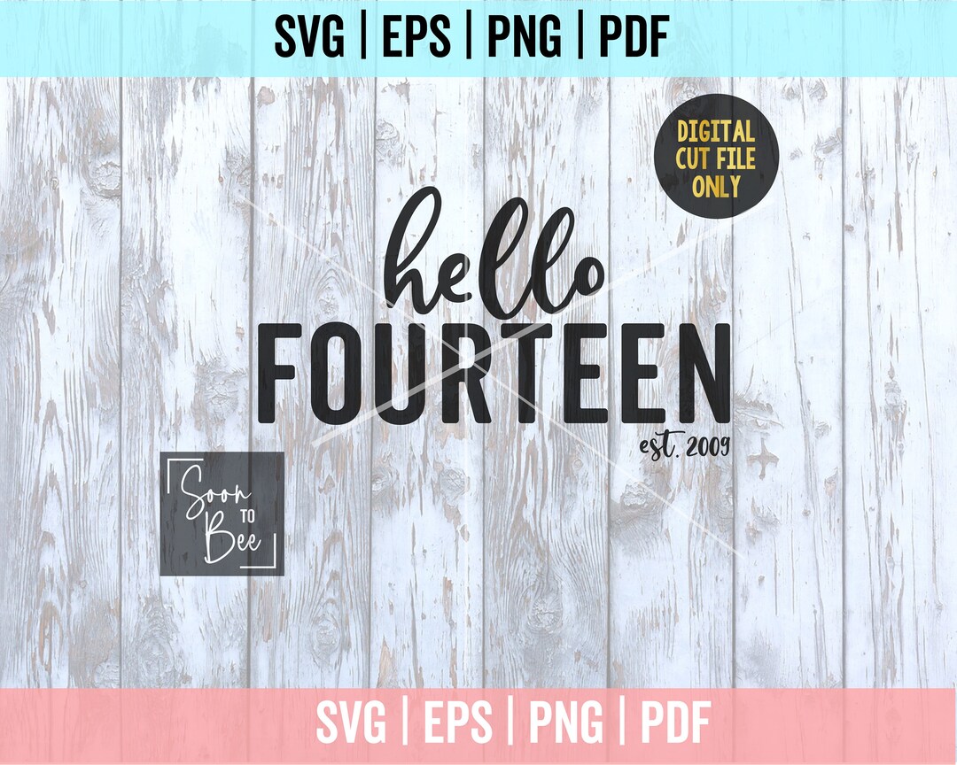 14th Birthday, 14 Birthday Svg, Hello Fourteen Svg, Turning 14 Svg, Cut ...