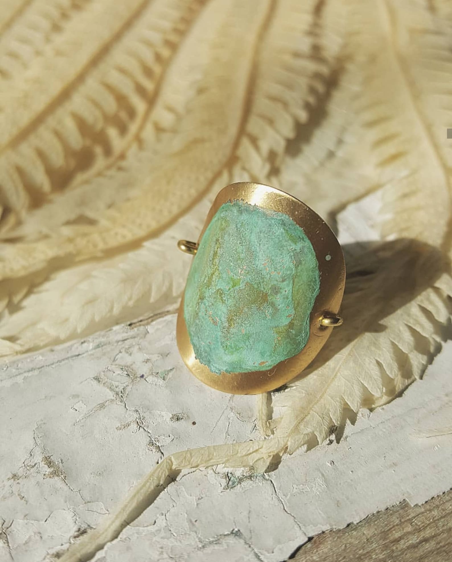 Patina Brass Ring - Statement Ring - Etsy