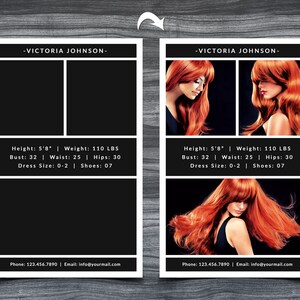 Model Comp Card Template for Photoshop 002 - 5.5" X 8.5" - Modeling ...