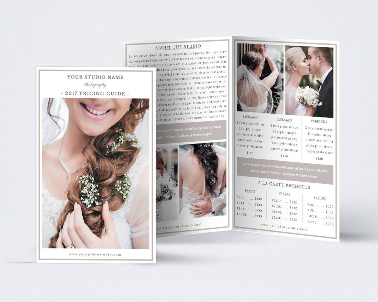 Photography Bifold Brochure Template for Photoshop 001 - 8.5" X 11 ...