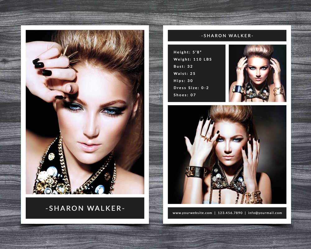 5 5x8 5 Photoshop Template Comp Card Template Modeling Comp Card 